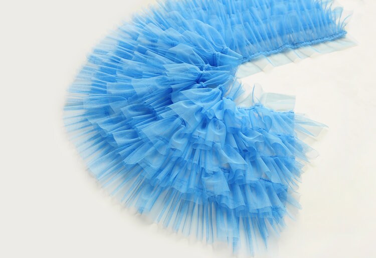 Light Blue Ruffled Trim Tulle Ruffles Trim Tutu Mesh Trim - Etsy