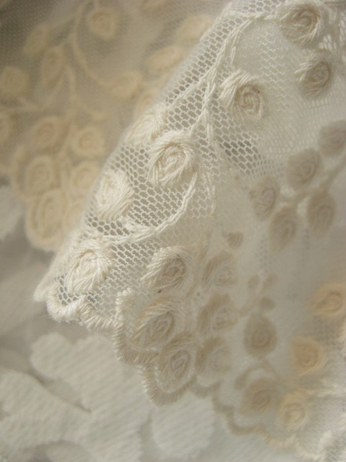 Cream Lace Trim Vintage Style Lace Trim Cotton Embroidered | Etsy