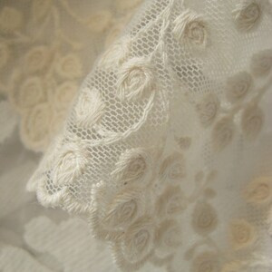 Cream Lace Trim , Vintage Style Lace Trim , Cotton Embroidered Mesh ...