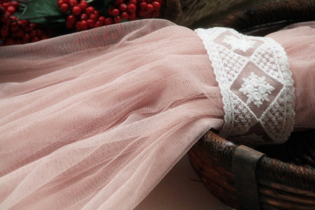Flesh Pink Lace Fabric Mesh Gauze Mesh Lace for Home Decor Costume ...