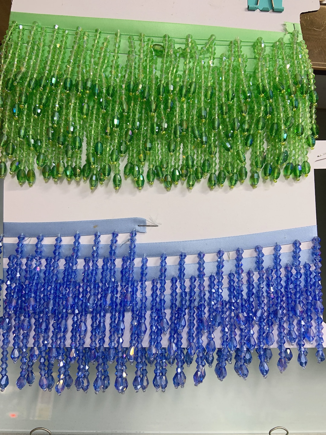 9 Yards Crystal Bead Fringe Trim for Haute Couture, Dance Costume ...