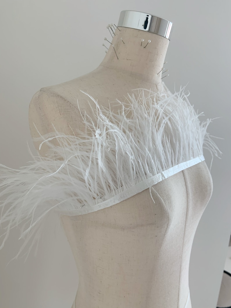 Off White Ostrich Feather Trimming Fringe With Ribbon Tape - Etsy