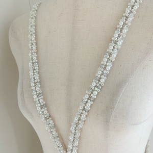 Pearl Rhinestone Beaded Trim Beading Trim for Bridal Sash, Wedding ...