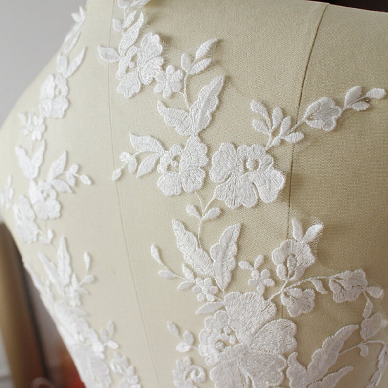 Bridal Lace Applique, Embroidered Bodice Lace Applique, Lace Bodice for ...
