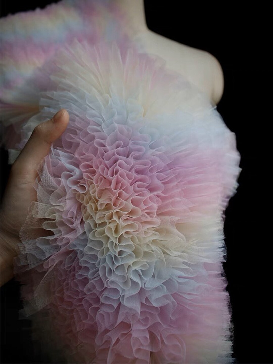 Pastel Rainbow Ruffle Fabric for Dress - Etsy