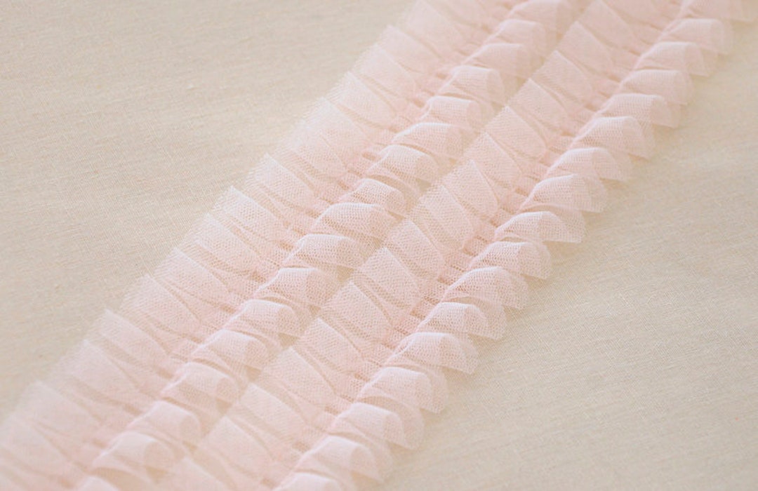 Blush Frill Trim, Ruffled Trim, Ruffles Lace Trim, Tutu Mesh Trim, Doll ...