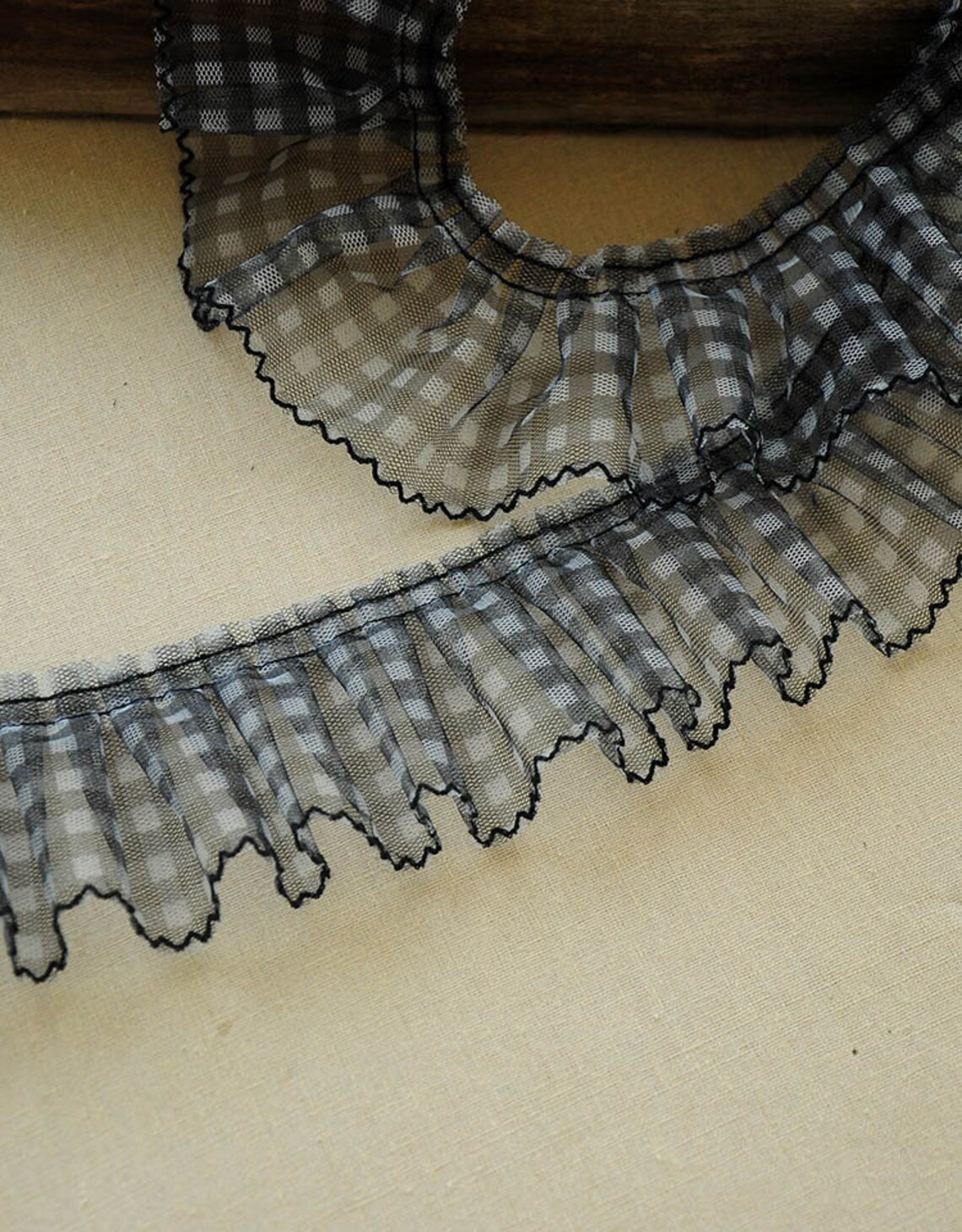 5 Yards Blue Ruffled Trim With Checks Fill Trim With Checks | Etsy