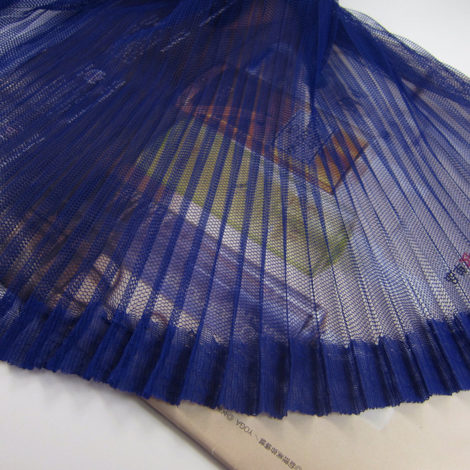 Orange Tulle Accordion Pleated Fabric, Tulle Fabric With Vertical ...