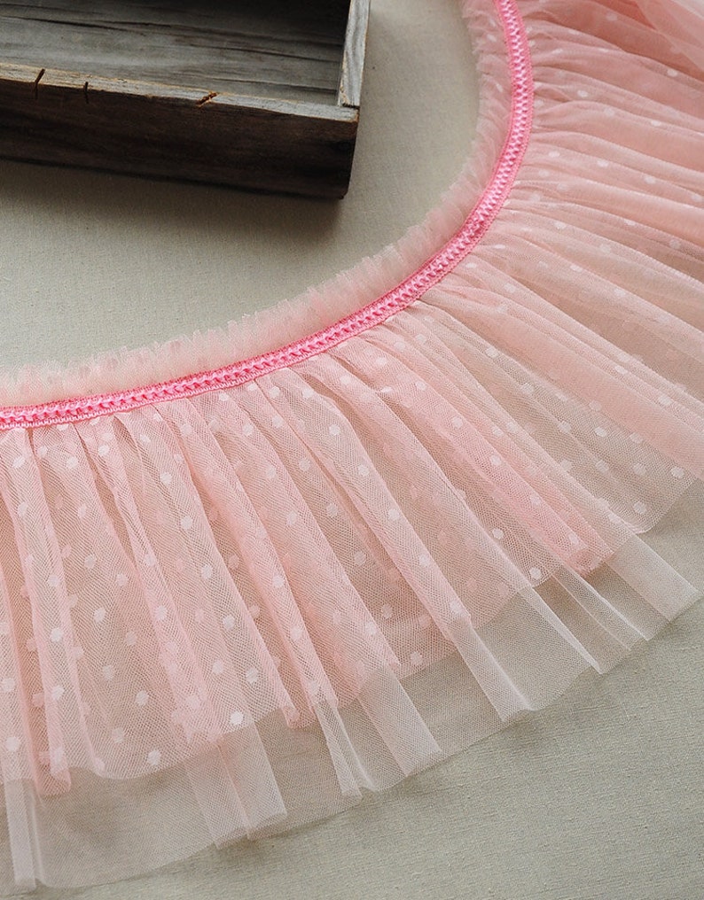 2 Layers Tulle Ruffle With Polka Dots Light Pink - Etsy