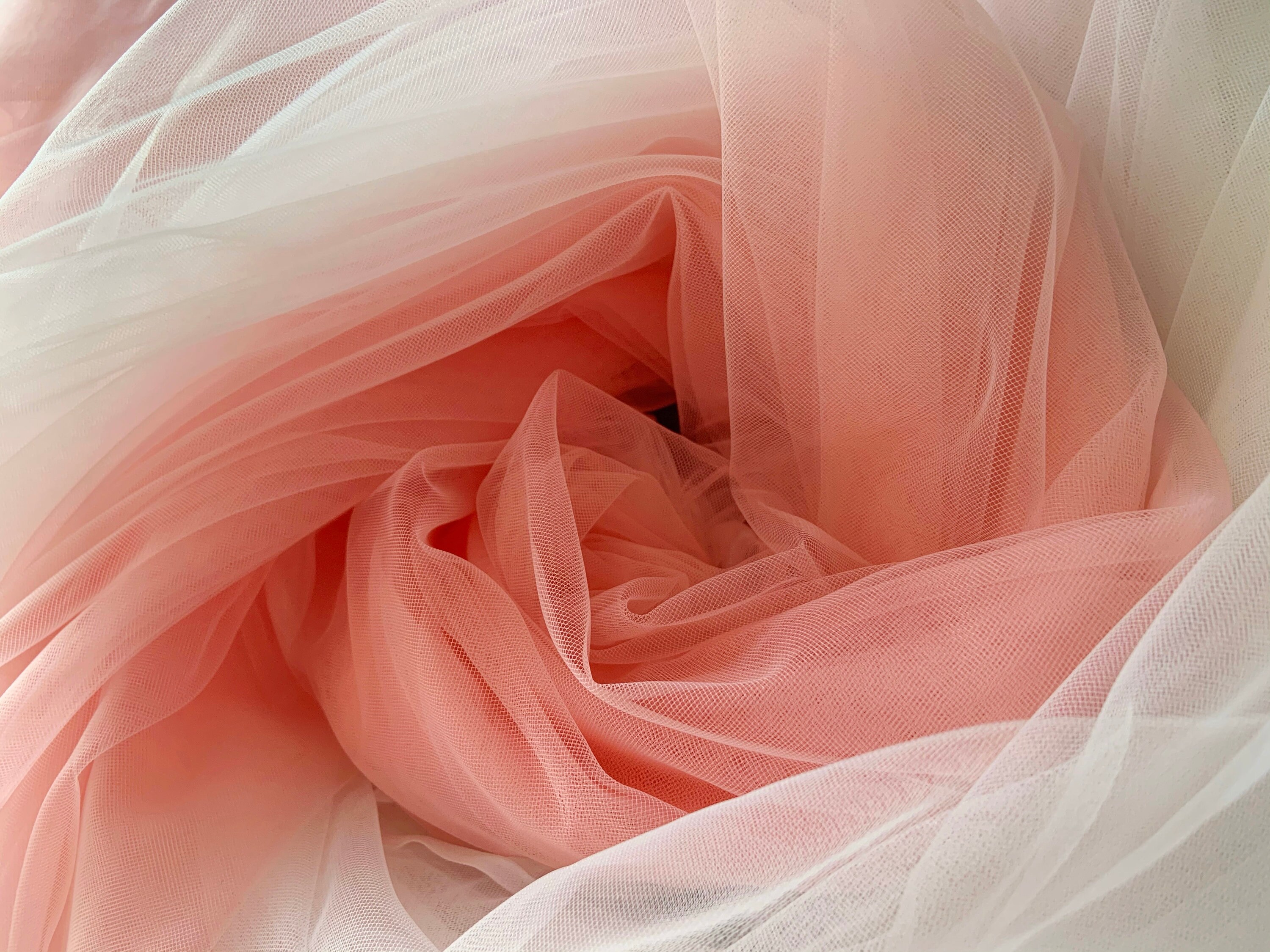 Dip Dye Style Tulle Fabric With Ombr Colors Peach Pink To Etsy