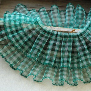 5 Yards Blue Ruffled Trim With Checks, Fill Trim With Checks - Etsy
