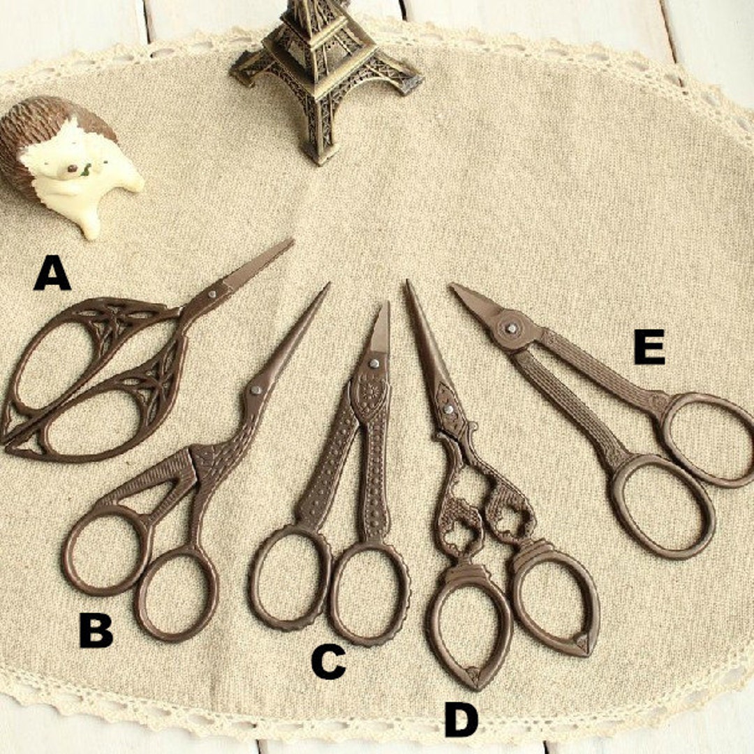 Antique Bronze Scissors Sweing Emroidery Scissors Vintage - Etsy
