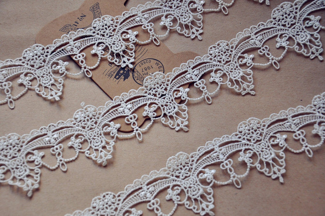 Off White Lace Trim in White Exquisite Bridal Lace Trim for - Etsy