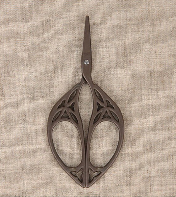 Antique Bronze Scissors Sweing Emroidery Scissors Vintage - Etsy