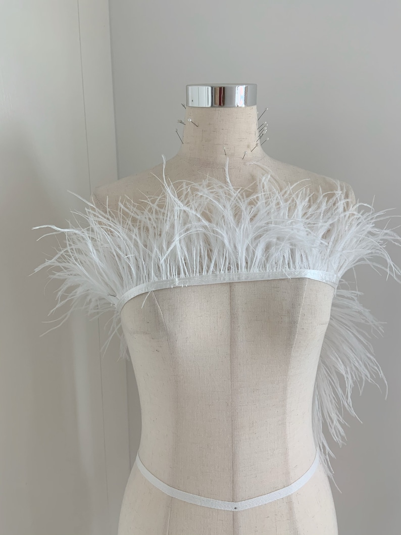 Off White Ostrich Feather Trimming Fringe With Ribbon Tape - Etsy