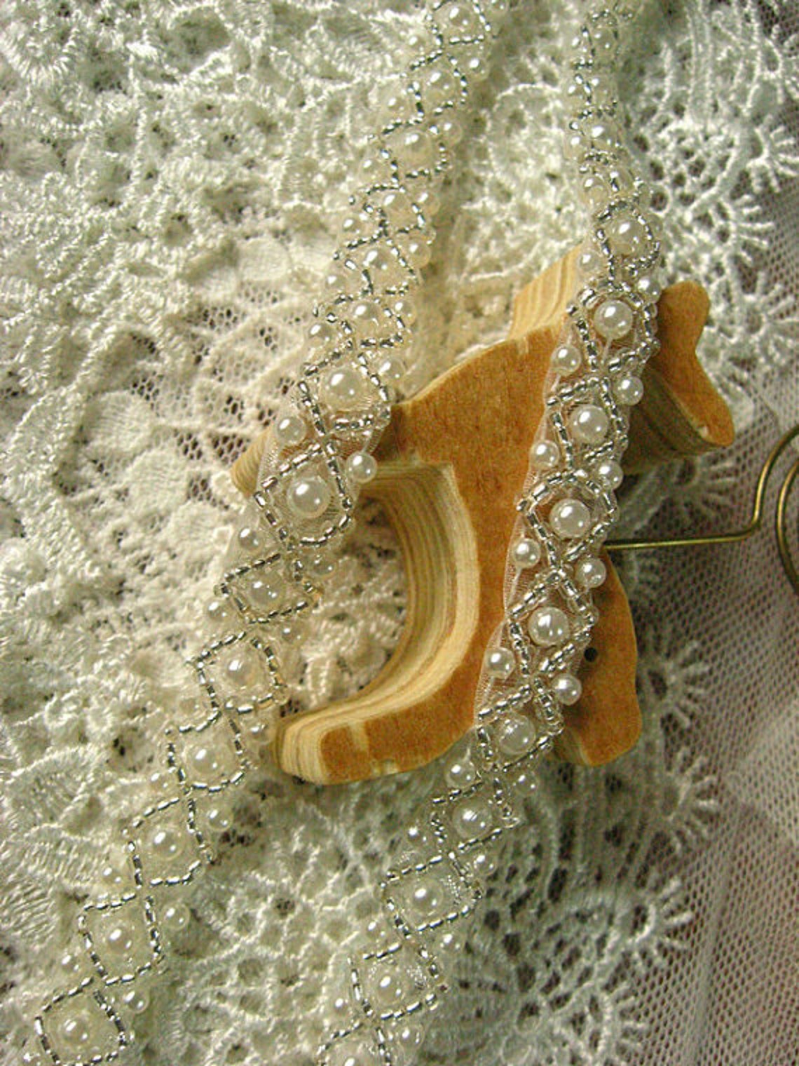 Beaded Lace Trim in Ivory Pearl Lace Trim for Bridal Sash - Etsy