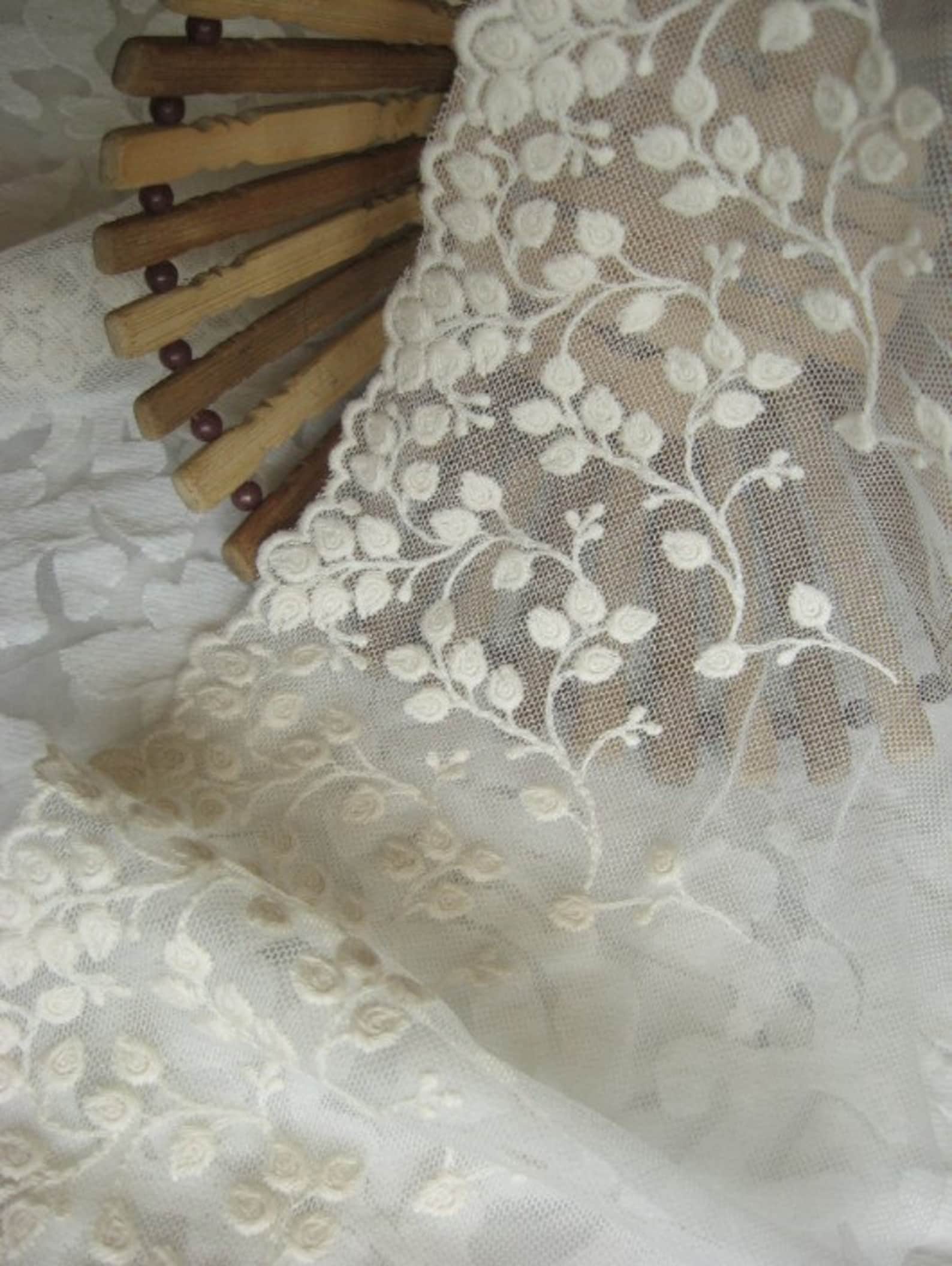 Cream Lace Trim Vintage Style Lace Trim Cotton Embroidered | Etsy