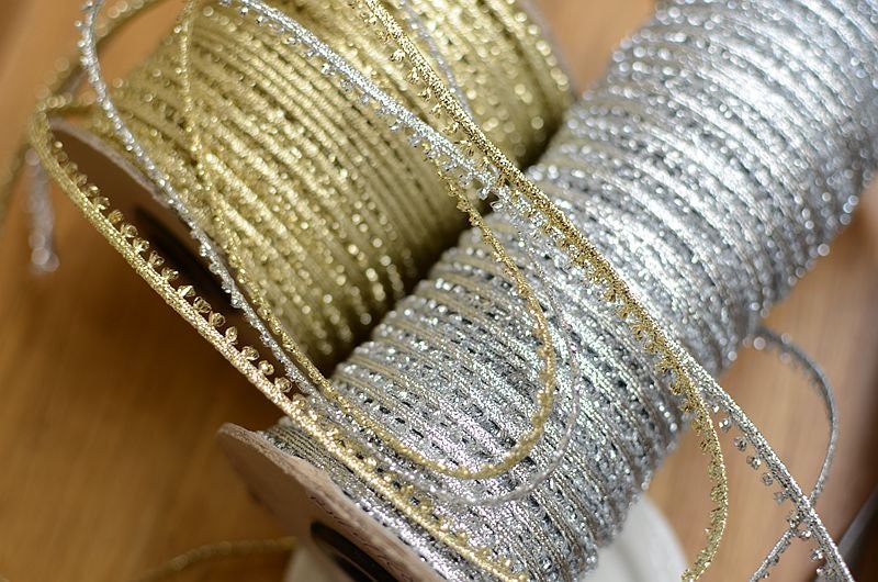 Metallic Gold Silver Lace Trim Metallic Gold Lace Trim | Etsy