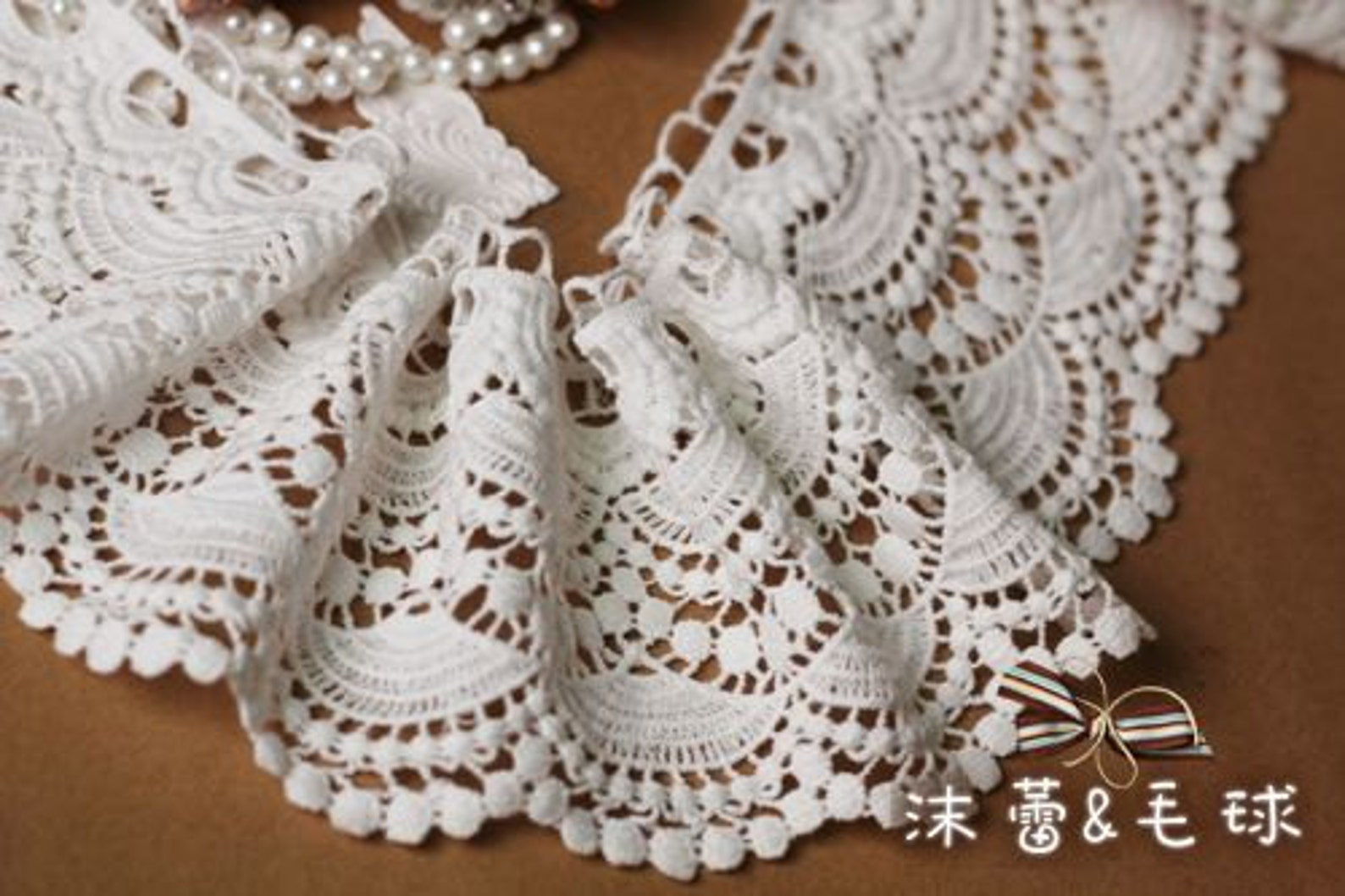 100% Cotton Lace Trim With Scallops Cotton Guipure Lace Trim - Etsy