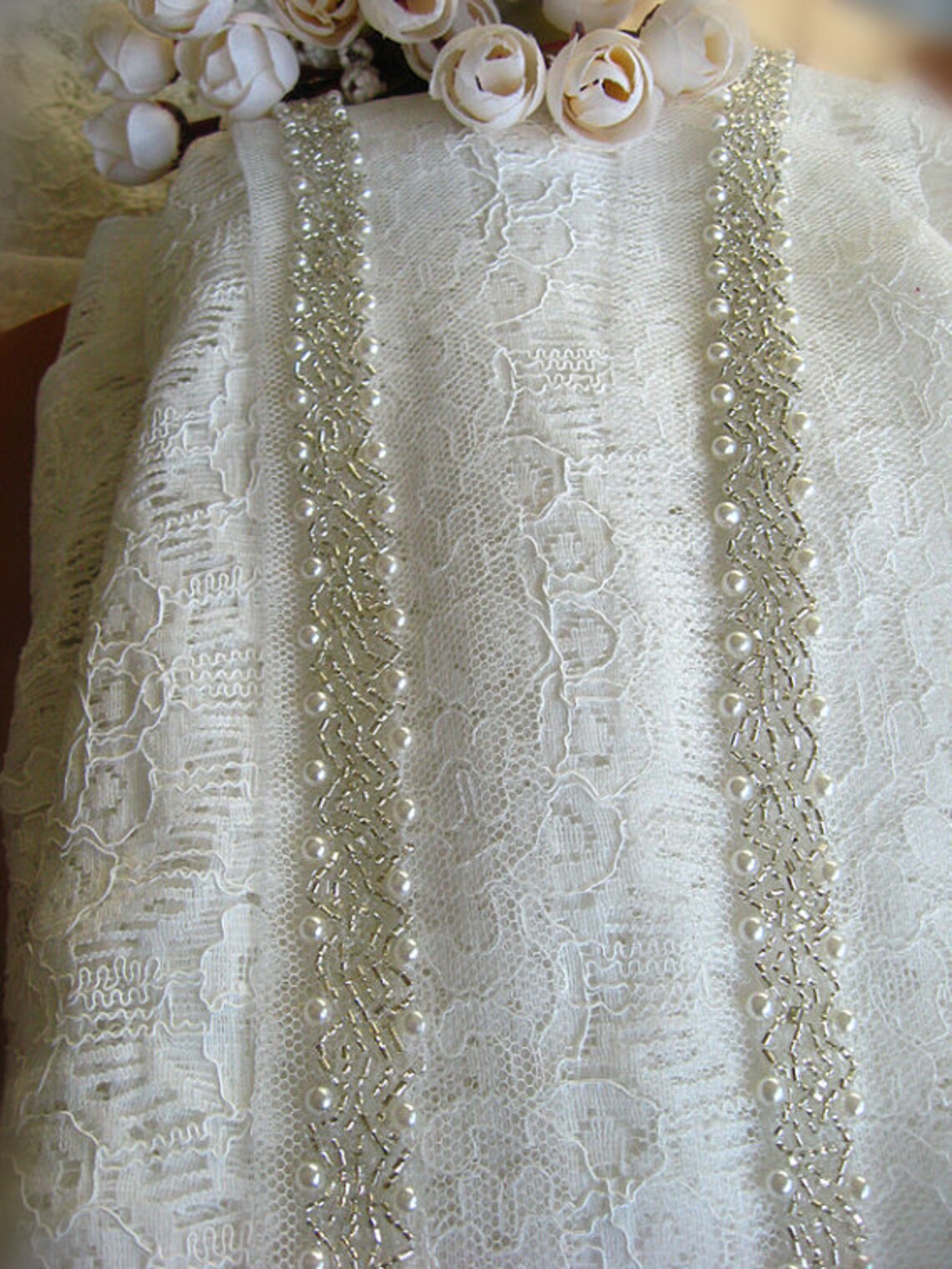 Pearl Beaded Lace Trim Heavy Beading Trim Belt | Etsy