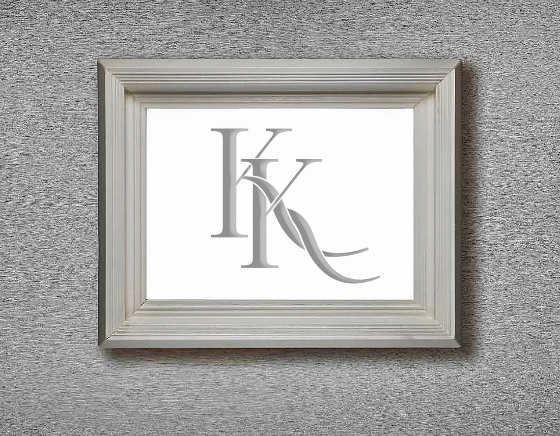 Custom Interlocking KK Wedding Monogram Logo Printable Digital Download ...