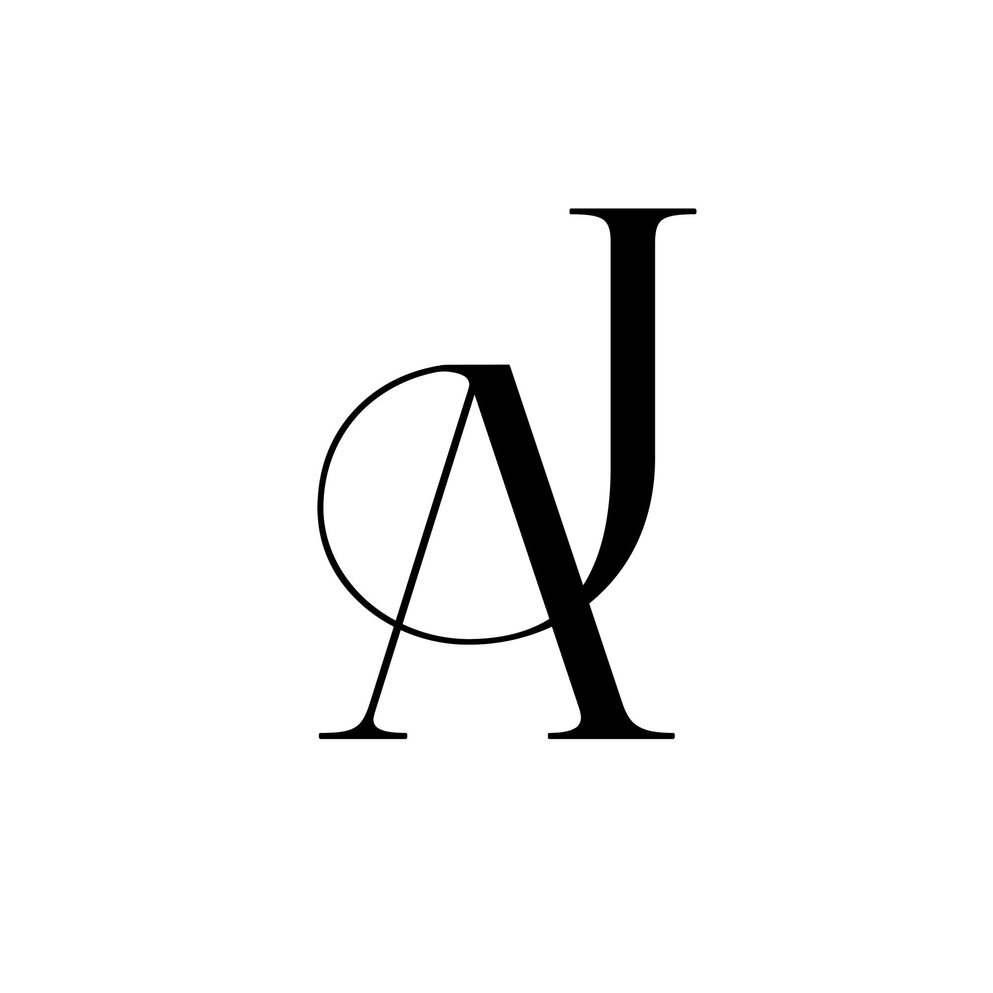 Custom Interlocking AJ JA Wedding Monogram Logo Printable Digital ...