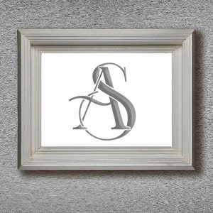 Custom Interlocking AS SA Wedding Monogram Logo Printable Digital ...