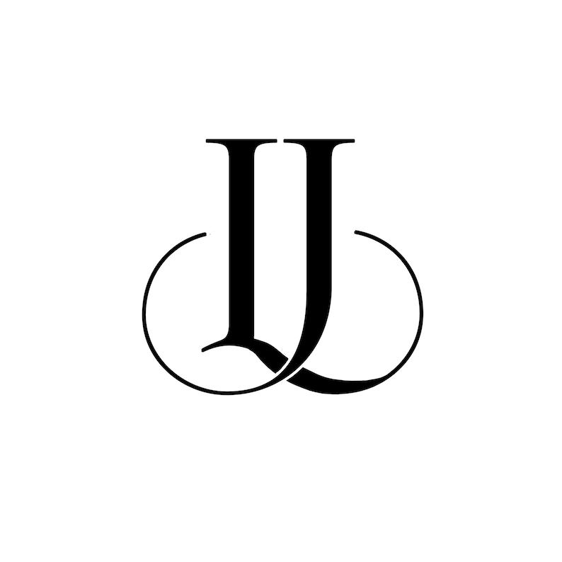 Custom JL LJ Curl Interlocking Wedding Monogram Logo Printable Digital ...