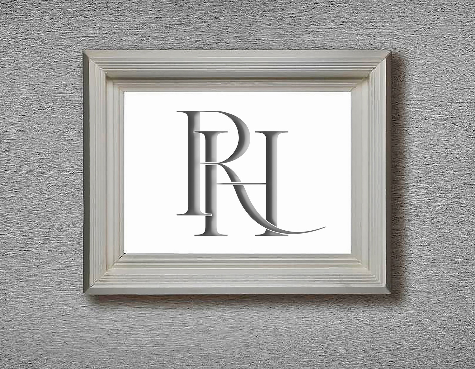 Custom Interlocking RH HR Wedding Monogram Logo Printable Digital ...