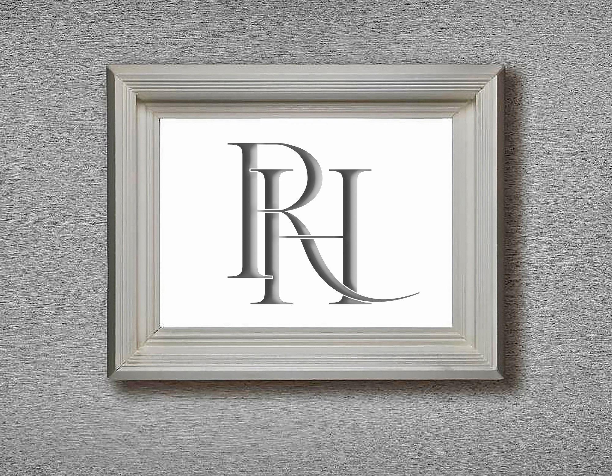 Custom Interlocking RH HR Wedding Monogram Logo Printable Digital ...