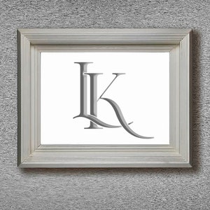 Custom KL LK Interlocking Wedding Monogram Logo Printable Digital ...