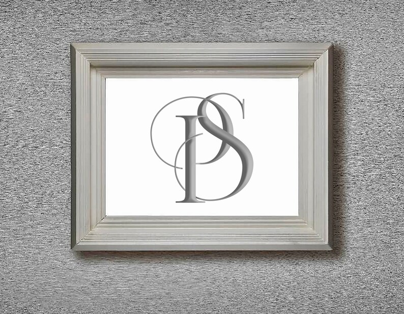 Custom PS SP Interlocking Wedding Monogram Logo Printable Digital ...