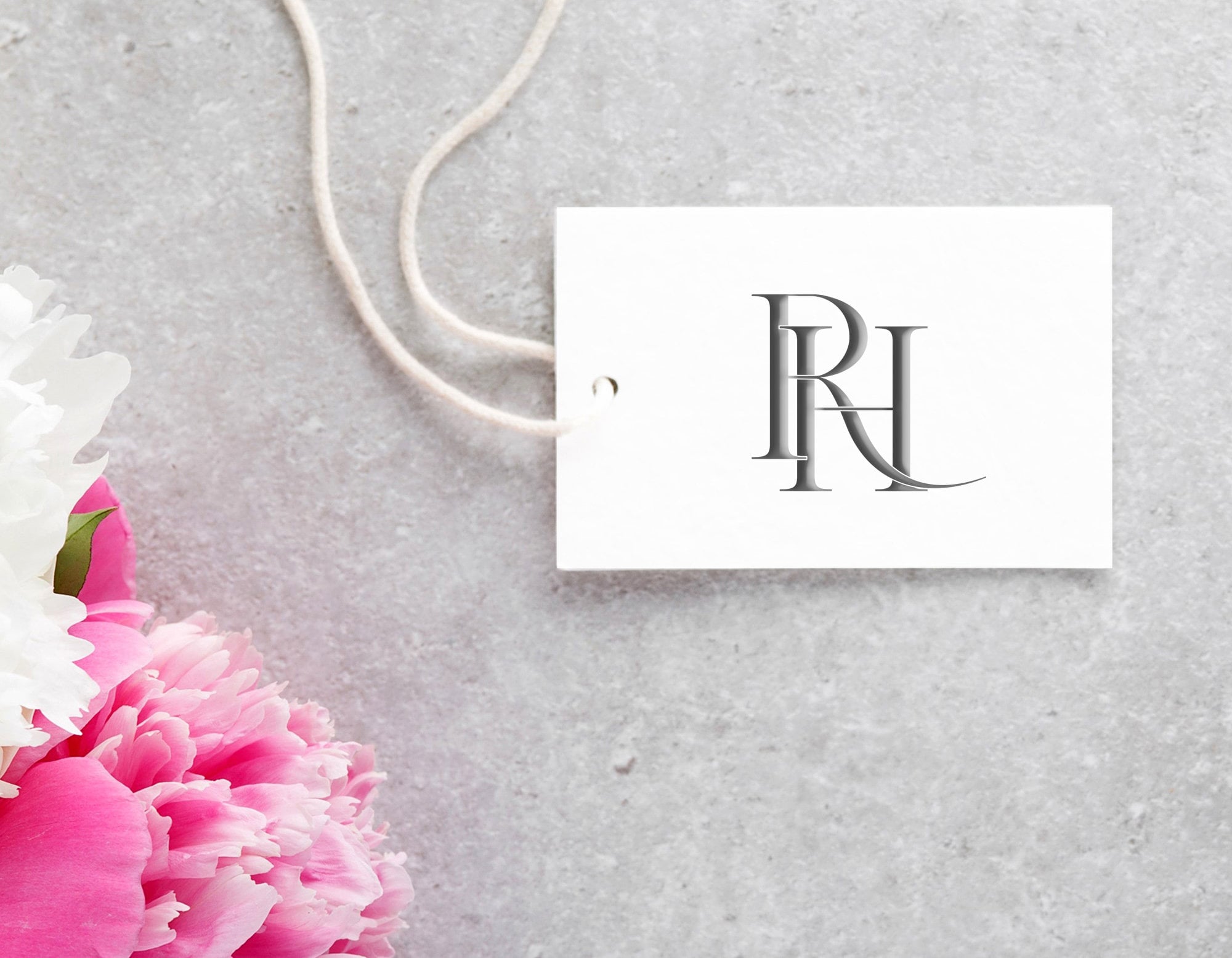 Custom Interlocking RH HR Wedding Monogram Logo Printable Digital ...