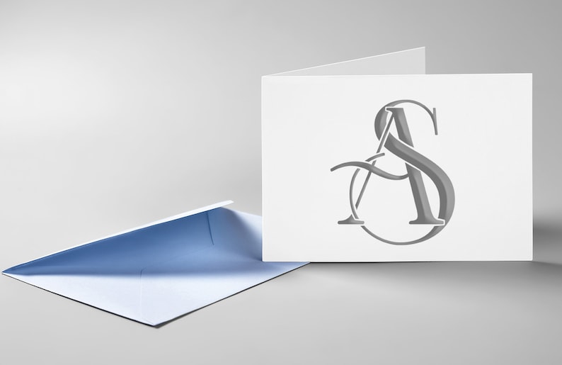 Custom Interlocking AS SA Wedding Monogram Logo Printable Digital ...