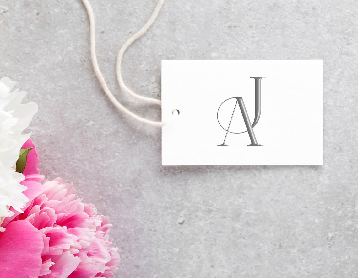 Custom Interlocking AJ JA Wedding Monogram Logo Printable Digital ...
