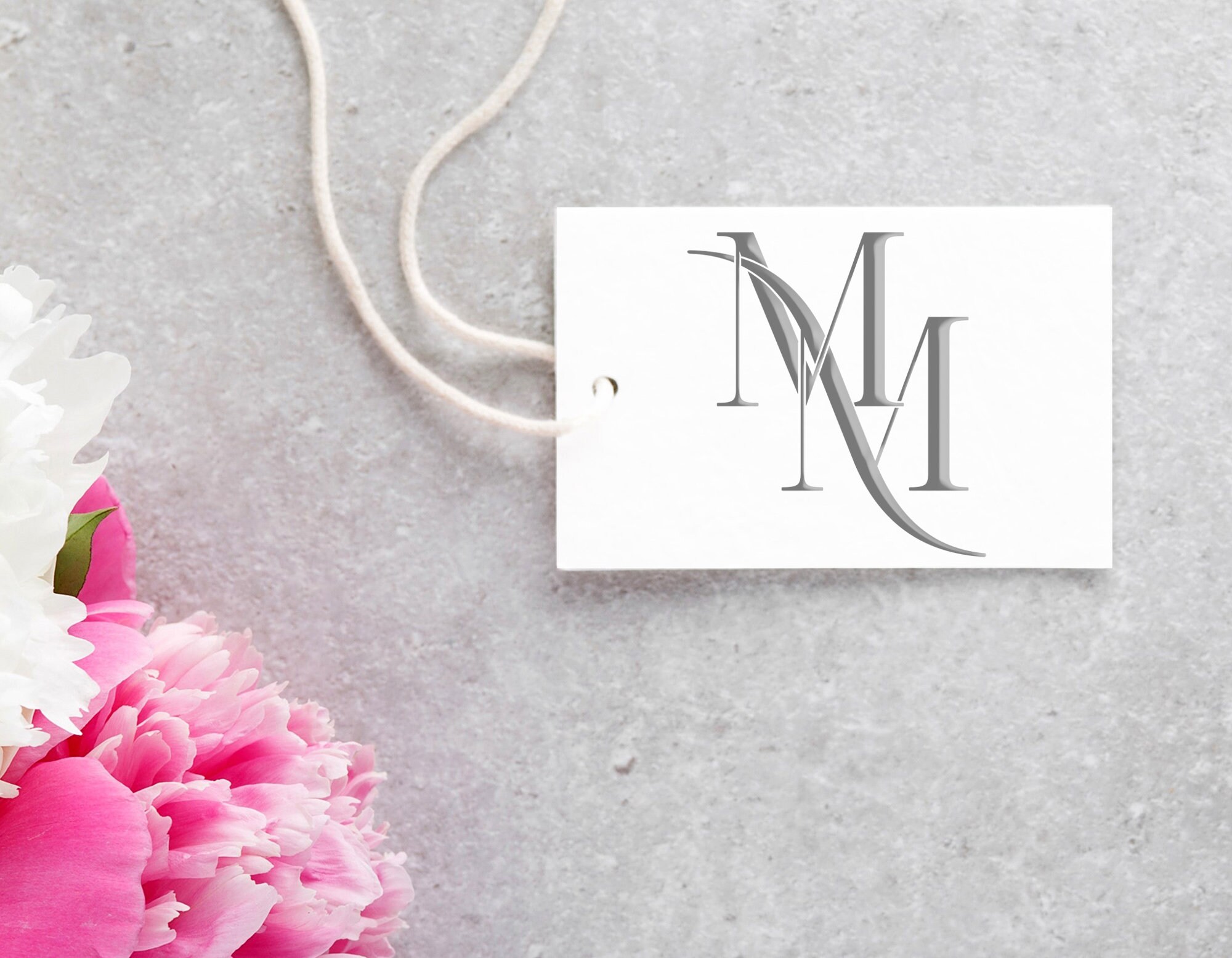 Custom MM Interlocking Wedding Monogram Logo Printable Digital Download ...