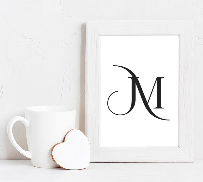 Custom JM MJ Wedding Monogram Logo Printable Digital Download - Etsy