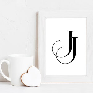 Custom Interlocking JJ Wedding Monogram Logo Printable Digital Download ...