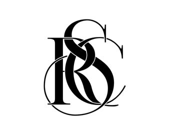 Custom Interlocking RS SR Wedding Monogram Digital Download - Etsy