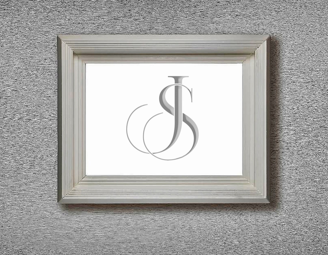 Custom Interlocking JS SJ Wedding Monogram Logo Printable Digital ...