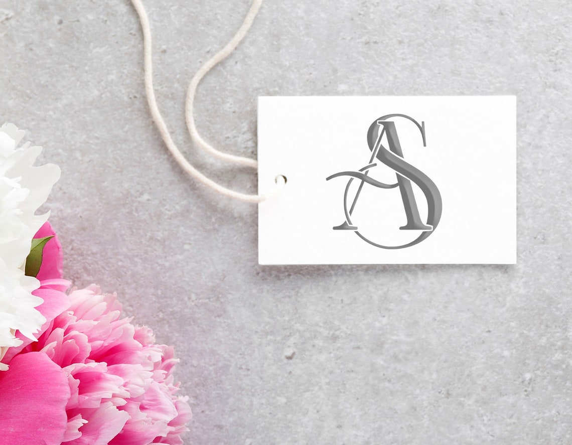 Custom Interlocking AS SA Wedding Monogram Logo Printable Digital ...