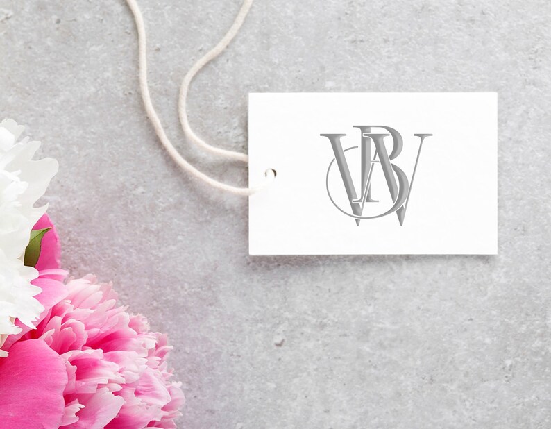 Custom Interlocking BW WB Wedding Monogram Digital Download - Etsy