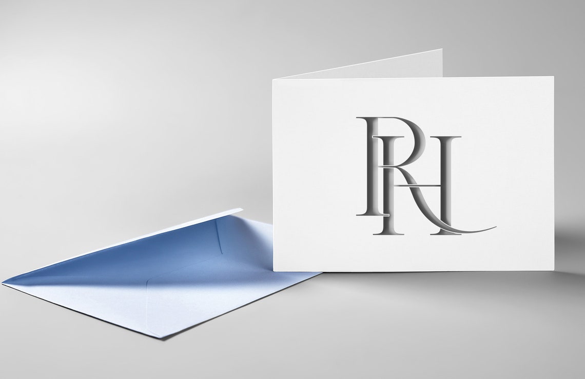 Custom Interlocking RH HR Wedding Monogram Logo Printable Digital ...