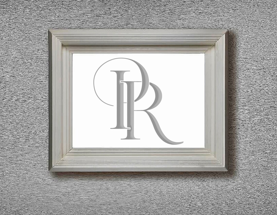 Custom Interlocking PR RP Wedding Monogram Logo Printable Digital ...