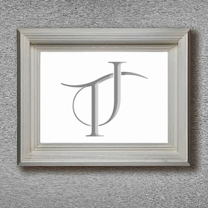 Custom Interlocking JT TJ Wedding Monogram Printable Digital Download ...