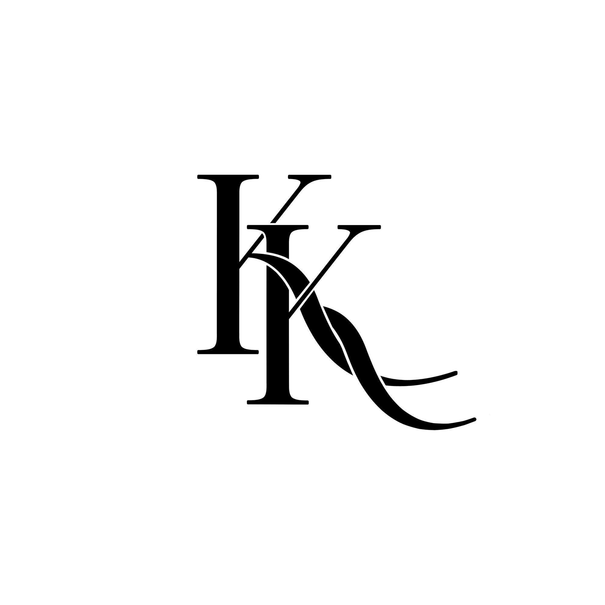 Custom Interlocking KK Wedding Monogram Logo Printable Digital Download ...