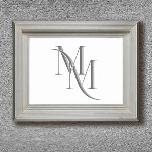 Custom MM Interlocking Wedding Monogram Logo Printable Digital Download ...