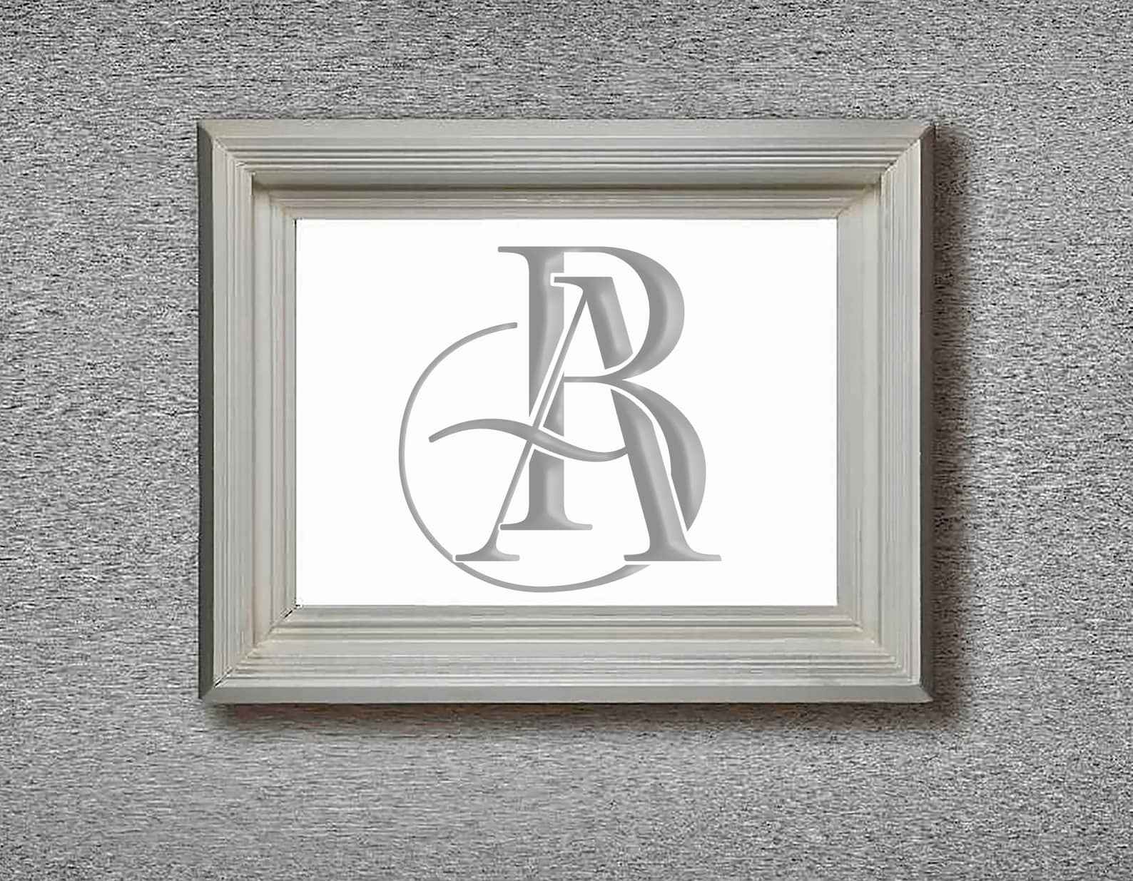 Custom Interlocking AB BA Wedding Monogram Logo Printable Digital ...