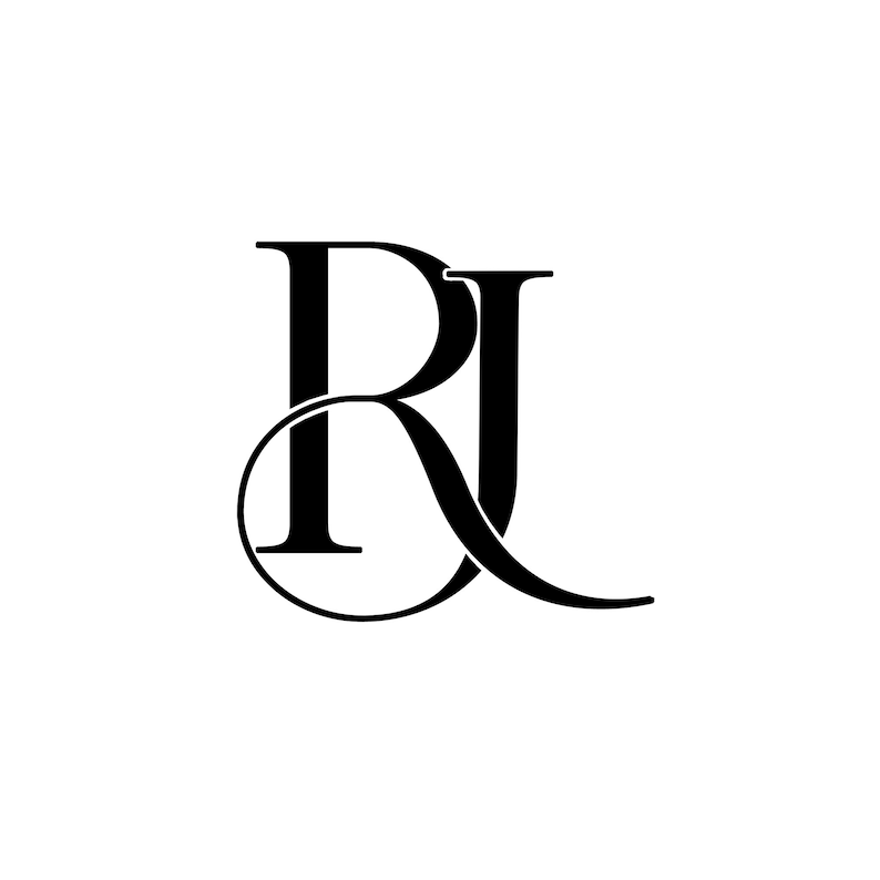 Custom Interlocking JR RJ Wedding Monogram Printable Digital Download ...