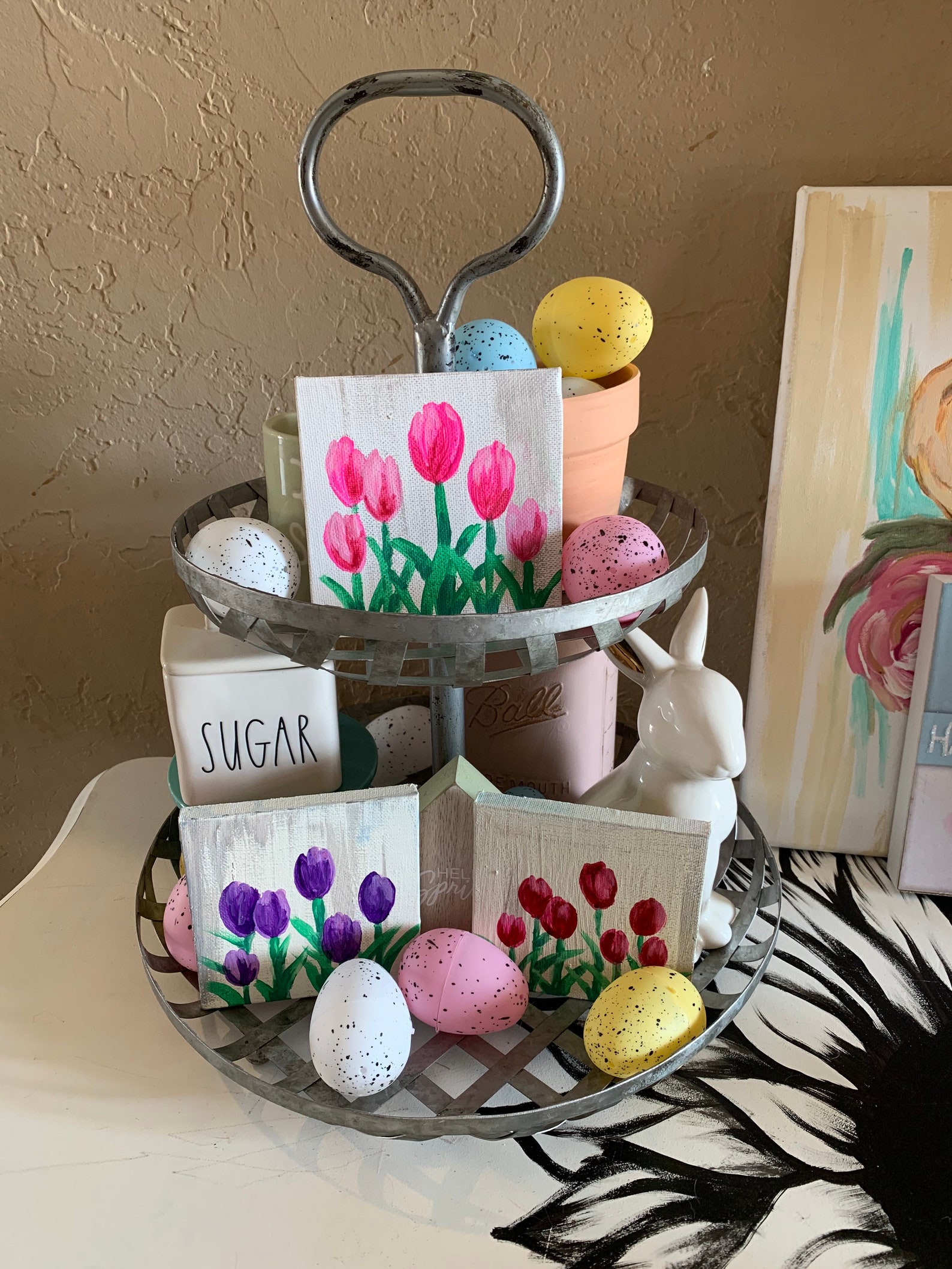 4X4 Acrylic Spring Paintings - Etsy